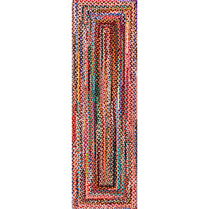 nuLOOM Tammara Bohemian Hand Braided Runner Rug, 2' 6" x 8', Multi