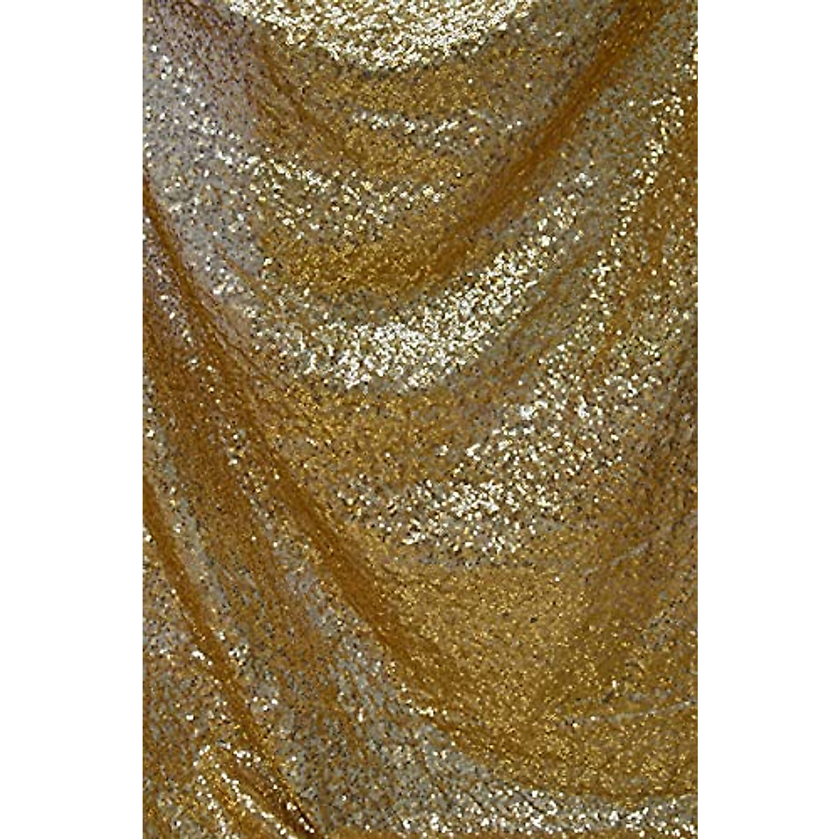 Sequins and Metallic in Mesh Fabric by Yard,Embroidery Lace Heavy Beads,Sequin Embroidery Lace Fabric, Metallic Fabric,Smoke Gray Sequin (Gold, 10 Yards)