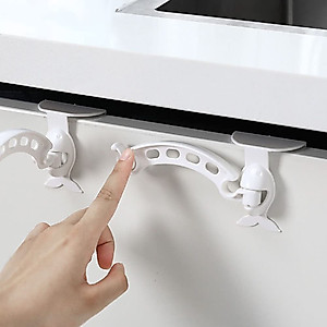 gugululu Foldable Trash Bag Holder for Kitchen Cabinets Doors and Cupboards,Under Sink Bag Holder,Portable Trash Bag Holder Kitchen Trash Bin Garbage Bags White
