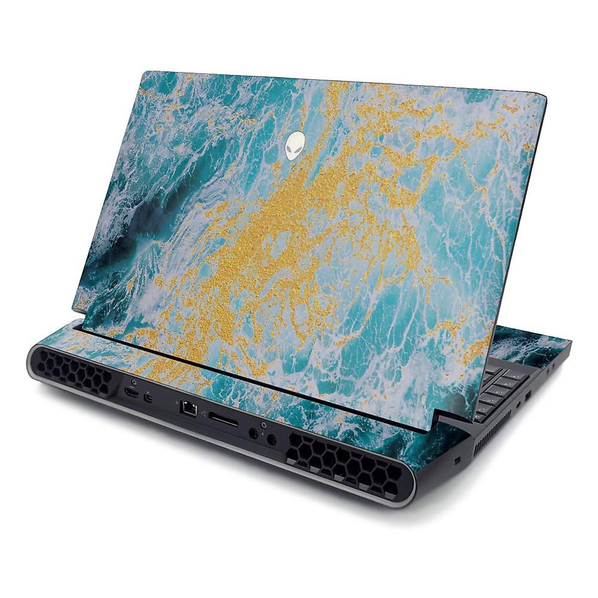 MightySkins Skin Compatible with Alienware Area-51M 17" (2019) - Ocean Marble | Protective, Durable, and Unique Vinyl Decal wrap Cover | Easy to Apply, Remove, and Change Styles | Made in The USA