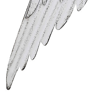 E-view Metal Angel Wings Plaques with Heart - Decorative Angel Wing Sculptures Hanging Wall Art Antique Decor for Home Bedroom (1 Piece)