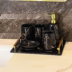 CZDYUF Bathroom Mouthwash Cup Toothbrush Cup Set Ceramic Bathroom Five-Piece Wash Set Bathroom Supplies