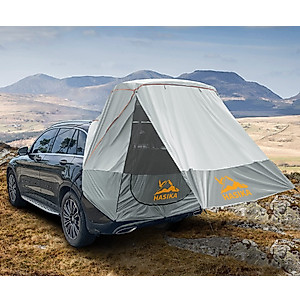 Poles Included Tailgate Shade Awning Tent for Car Camping Road Trip Essentials Small to Midsize SUV Waterproof 3000MM UPF 50+Grey (Large)