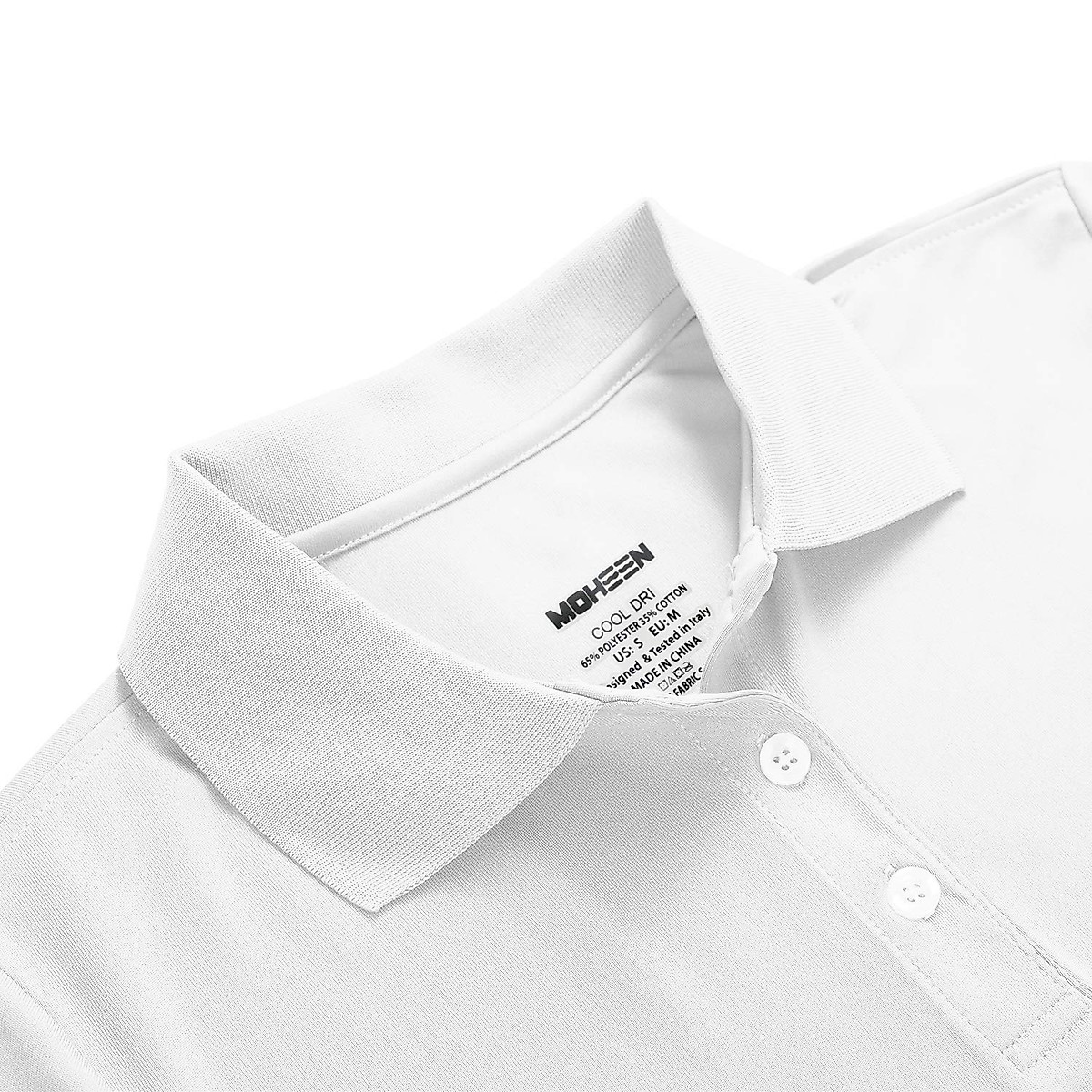 MOHEEN Women's Short Sleeve Polo Shirts Moisture Wicking Performance Athletic Golf Polo (White,XL)