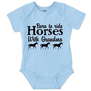 Born To Ride Horses With Grandma Baby Romper Boys or Girls