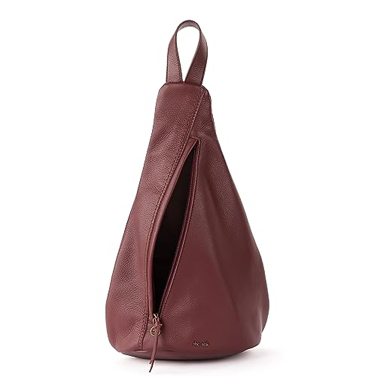 The Sak Geo Sling Backpack in Leather, Single Backpack Strap, Cinnamon