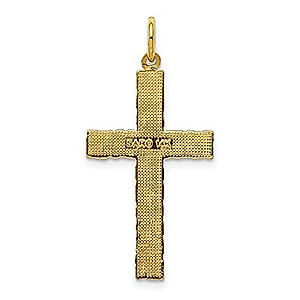 IceCarats 14K Yellow Gold Nugget Latin Mexican Holy Cross Necklace Religious Pendant Jesus Christ Charm Only
