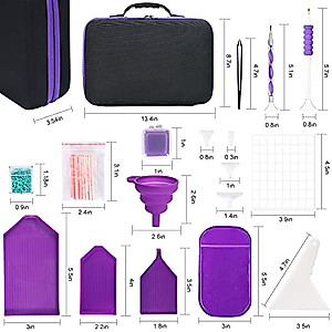 Quefe 120 Slots Diamond Painting Storage Containers, Diamond Painting Kits Art Accessories and Tools Portable Box with Shockproof Jars for DIY Diamond Art Craft Jewelry Bead Rhinestones Organizer