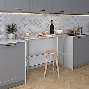 18 in. x 48 in. Open Base Stainless Steel Work Table | Residential & Commercial | Food Prep | Heavy Duty Utility Work Station | NSF