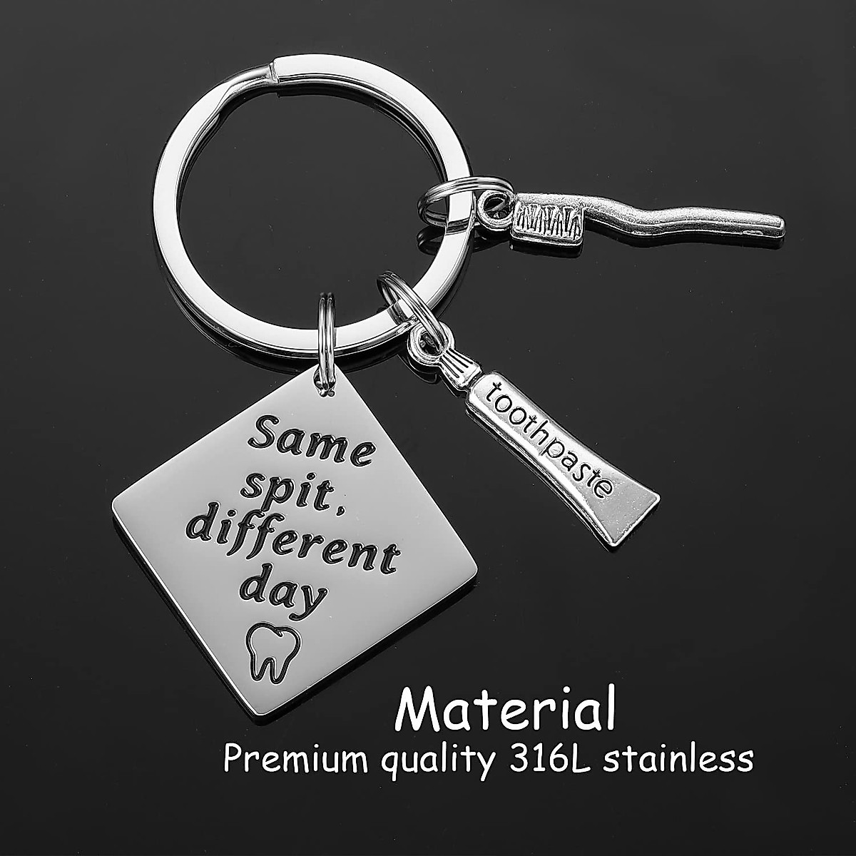 HUTIMY Dentist Gifts Keychain for Men Women Funny Dental Hygienist Gift Ideas with Tooth Charm Dentists Assistant Key Chains Jewelry Dental Keychain