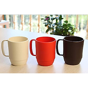 Japanese Microwavable Water Mug Unbreakable Milk Juice Mug for Kids Camping Travel Water Tea Mug 12 ounce BPA Free Non Toxic Dishwasher Safe Made in Japan, Chocolate