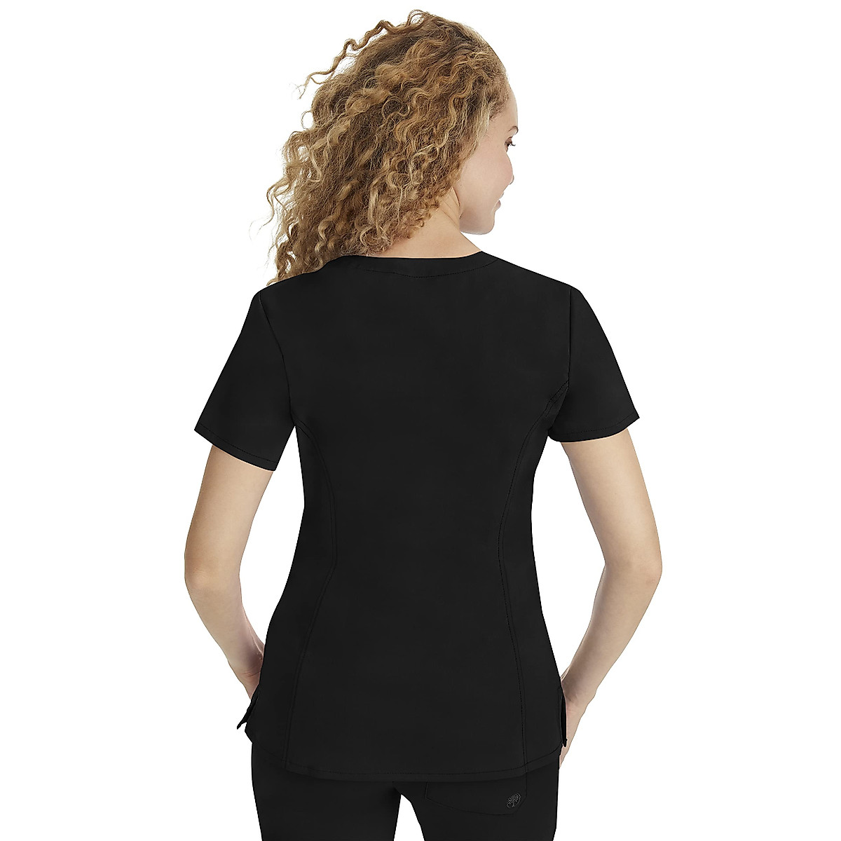 Healing Hands Scrub Top for Women with 3 Pockets and Easy Care, 2-Way Stretch Fabric Plus Size 2278, 5XL, Black