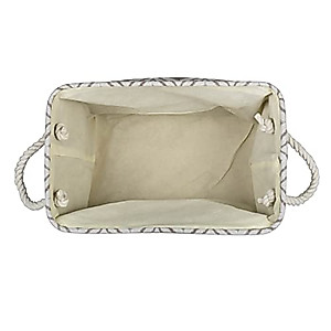 DII Polyester Container with Handles, Ikat Storage Bin, Large, Stone