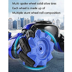 RC Stunt Car, Twisted Car Deformable All-Terrain Off Road Car 360° Flips Double Sided Rotating Race Car with Gesture Sensor Watch Lights for Kids E92