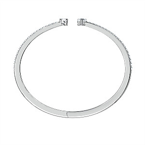 SWAROVSKI Attract Bracelet with Clear Crystal Details on a Rhodium Finish Cuff Setting, Size M, from the Swarovski Attract Collection