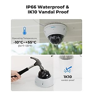 REOLINK 4K Outdoor Home Security System Cameras, 5X Optical Zoom, Human/Vehicle Detection, IK10 Vandalproof, 6x RLC-842A Bundle With Reolink 8 Channel Network Video Recorder RLN8-410 PoE NVR (2TB HDD)