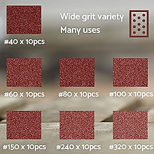 S&F STEAD & FAST Mouse Sander Sandpaper 70pcs, 40 60 80 100 150 240 320 Grit Mouse Sander Pads, Ryobi Sander Replacement Pad for Detail Mouse Sander, Ryobi Sanding Pads Sand Paper with Tack Cloth