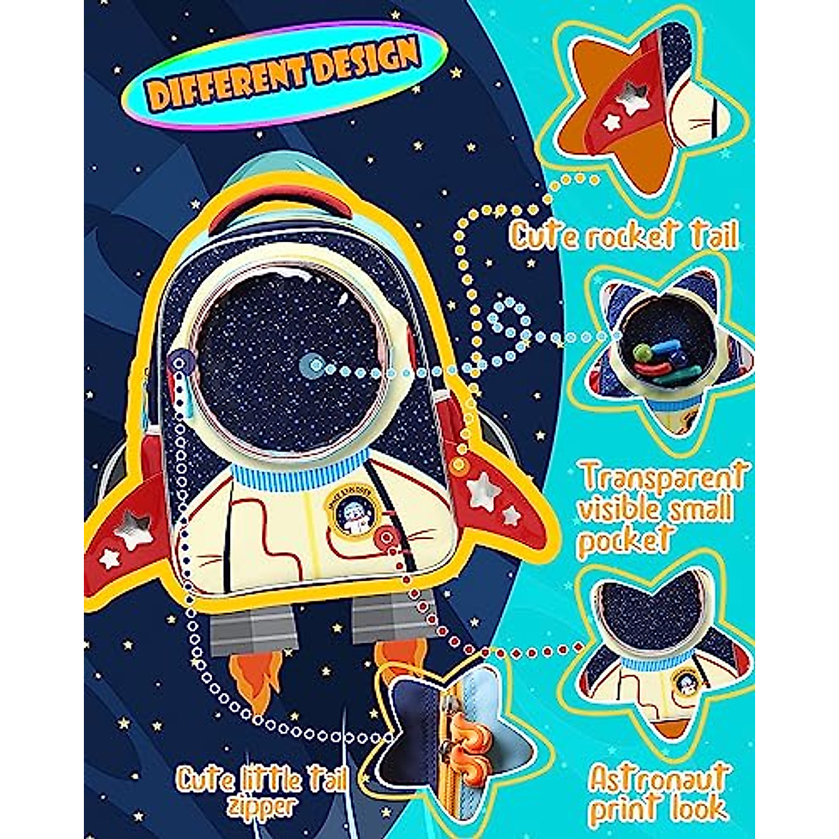 LSSAGOON Astronaut Kids Backpack for Toddler Girls, Cute Bookbag for 6~12 Year Olds for School, Birthday, Xmas Gifts, Bag for Elementary School