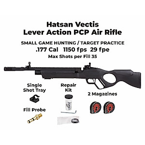 Hatsan Vectis Air Rifle with Pack of Pellets and 100x Paper Targets Bundle (Black Syn Stock) (.177 Cal + Ammo)Q
