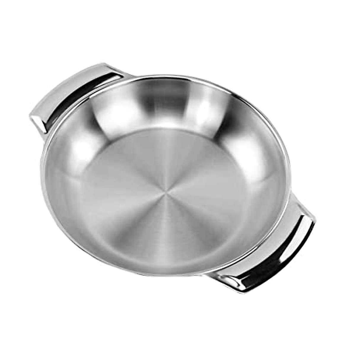BESTonZON Fry Steel Bowls of 4 Paella Pan 16cm Stainless Steel Paella Pan Paella Dish Pan Seafood Pan Flat Bottom Stainless