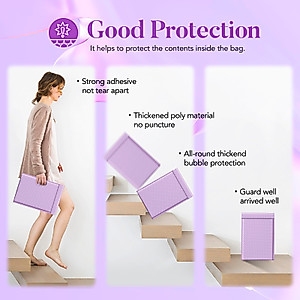 Fuxury Large Bubble Mailers 10.5x16" 40 Pack Self Seal Padded Envelopes Waterproof Mailing Envelopes Bubble Padded Cushioning Padded Mailers for Packaging, Small Business #5 Lavender