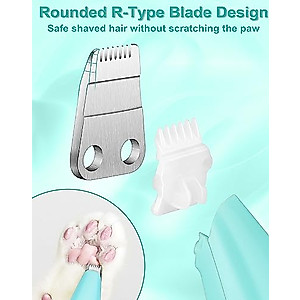 lexflext Dog Grooming Clippers, Dog Paw Trimmer with Detachable Ceramic Blade for Trimming Small Areas of Pet's Hair, Low Noise Paw Grooming Shaver for Cat's Eyes Face Ears Paws (Blue)