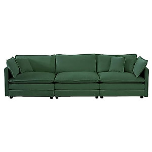Free Combination Oversized Modular Sectional Sofa with Reversible Chaise,Chenille Upholstered L-Shaped 4-Seat Corner Couch w/Movable Ottoman,Comfy Leisure Cloud Boucle Sofá Sleeper Lounge Sofabed