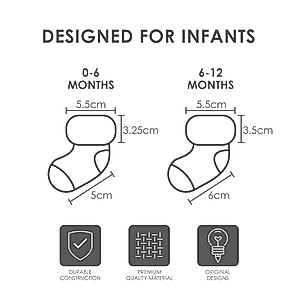 Rising Star Baby Socks for Boys & Baby Girl Infant Newborn Socks 0-6, 6-12 months - Thick Cotton Terry Cuff Winter Warm Socks unisex (Gray - 8 pack)