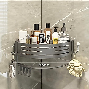 hombäde Double Corner Shower Caddy, Triangle Shelf Organizer, Adhesive Shower Shelves, Rustproof, No Drilling