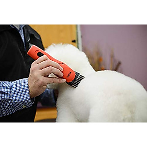 WAHL Professional Animal Stainless Steel Attachment Guide Comb Detachable Blade Pet Clippers #0 5/8” #3375-100, Stainless Steel, Black, and Yellow