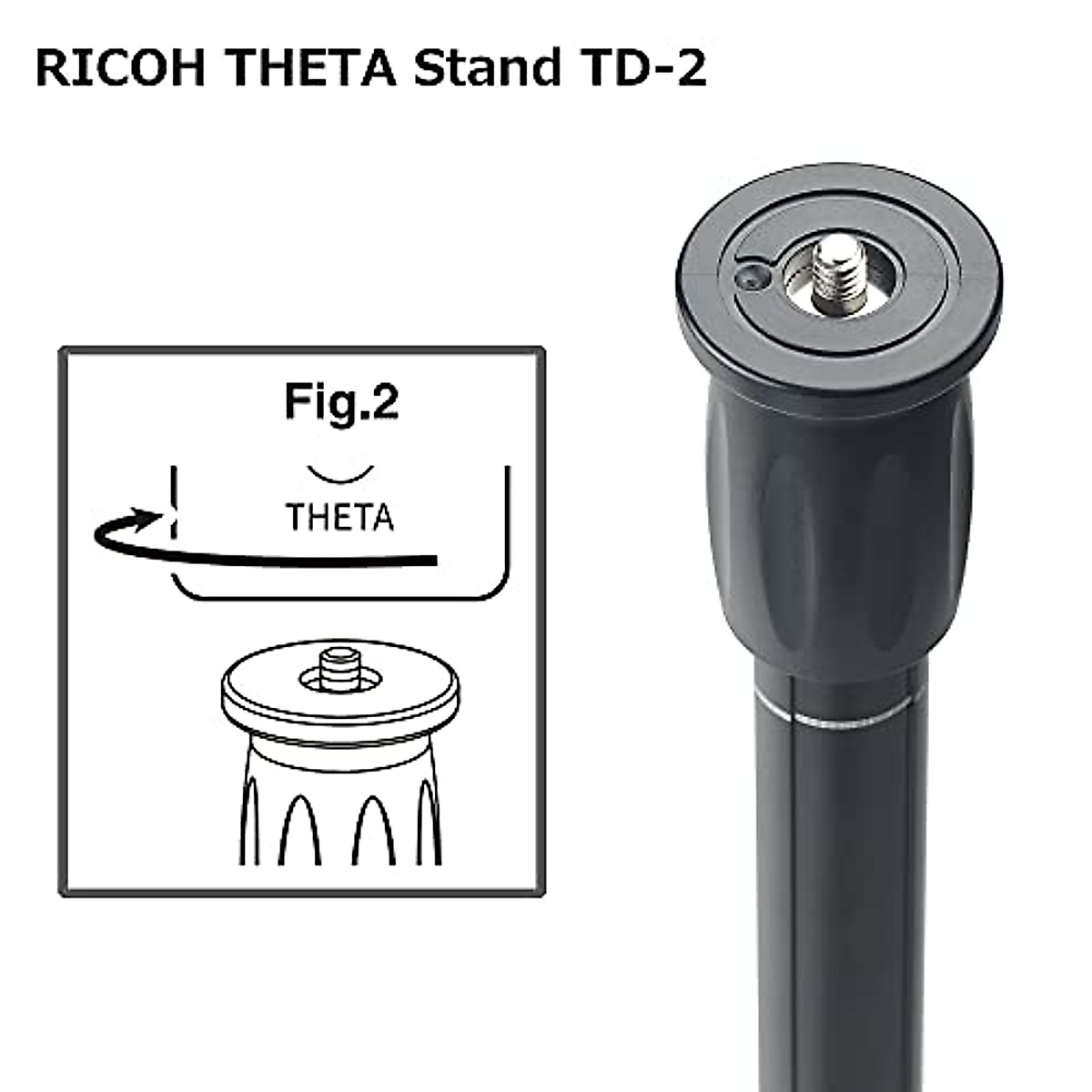 RICOH Theta Stand TD-2 : Compatible with All RICOH Theta Models in The Series, Dimensions: Maximum Extension: 150cm / Folded up Length: 45.7cm / Weight: 463g