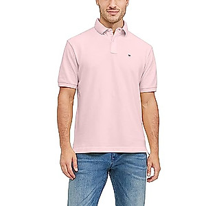 Tommy Hilfiger Men's Short Sleeve Polo Shirt in Classic Fit, Pebble Pink 2X-Large