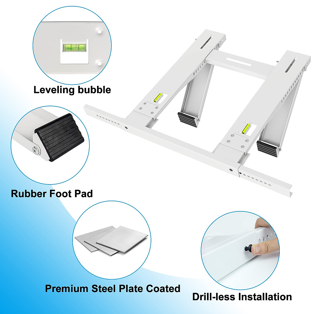 Air Jade Window Air Conditioner Bracket, Drill-Less Window AC Support Heavy Duty, Easy Installation No Drilling Required, Up to 200 lbs