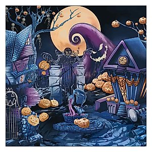 Allenjoy 6 x 6 FT Halloween Nightmare Backdrop Trick Or Treat Photography Background Home Trunk Party Decorations Banner Photo Booth Supplies