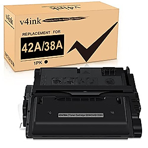 v4ink Compatible Toner Cartridge Replacement for 42A Q5942A 38A Q1338A (1-Pack, Black) Work with Laser Jet 4200 4240 4250 4350 Series Printer