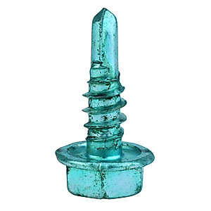 Skywalker #10 Self-Tapping Hex/Phillips/Slotted/Square Head Ground Screws (Box of 100 in Green)