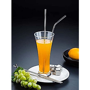 Metal Stainless Steel Straws, 4pcs 12" Ultra Long Reusable Metal Drinking Straws with Cleaning Brush and Silicone Tips for Tall Tumblers