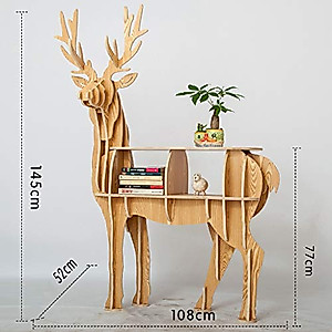 ROLTIN Storage Shelf DVD Bookcase Storage Rack Bookshelf Animal Shelf Male Deer Shape Flower Stand Model Room Coffee Table Clothing Store Landing Decoration (Size : 89 * 39 * 12