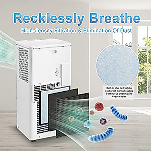 Antarctic Star Portable Air Conditioner 8500 BTU (ASHRAE), Remote Control, Fan Mode, Cools 250sq. ft, 24 Hour Timer, Quiet Operation,Window Fan, 2 Fan Speed for Bedroom Office Home Dorm