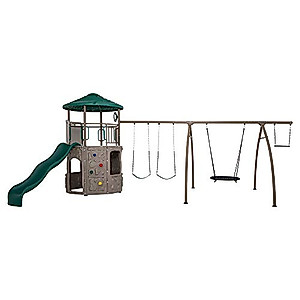 Lifetime 90804 Adventure Tower Playset with Spider Swing, Earthtone