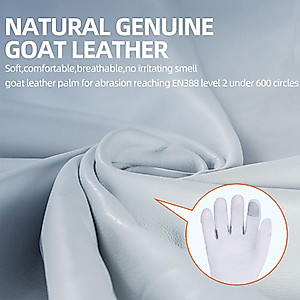 Vgo... 1-Pair Natural Genuine Goatskin Leather Gardening Gloves, Long Cuff Protection, High Dexterity Grip Gloves (Size S, White, GA9658-W)