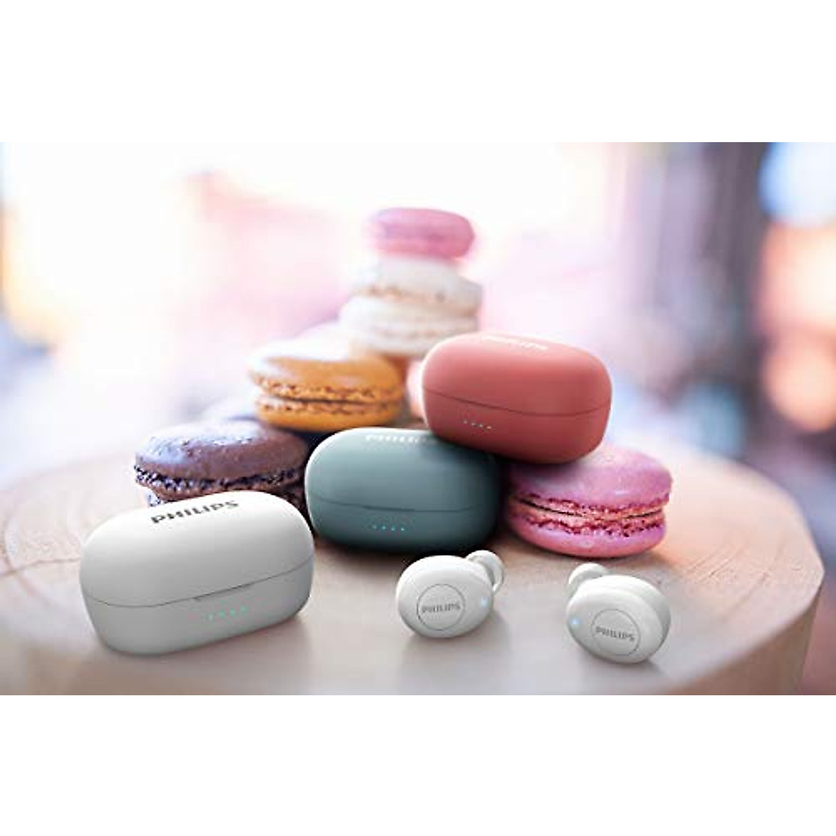 Philips T2205 In-ear True Wireless Headphones with IPX4 Splash Resistant, Super-small Portable Charging Case, Built-in Microphone, Up to 12 Hours (4+8) Playtime, Works with Voice Assistants, TAT2205BK