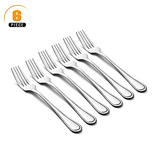 Snamonkia Dinner Forks Set of 6, 8 Inches, 18/0 Large Table Forks Stainless Steel