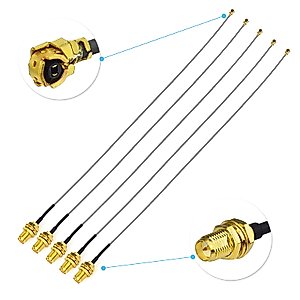 Superbat U.FL to RP-SMA Pigtail 12inch RP SMA Female to UFL/IPEX Cable for Wireless Routers Mini PCIe Cards Network PCI WiFi External Antenna Mod Tmobile Gateway 5-Pack