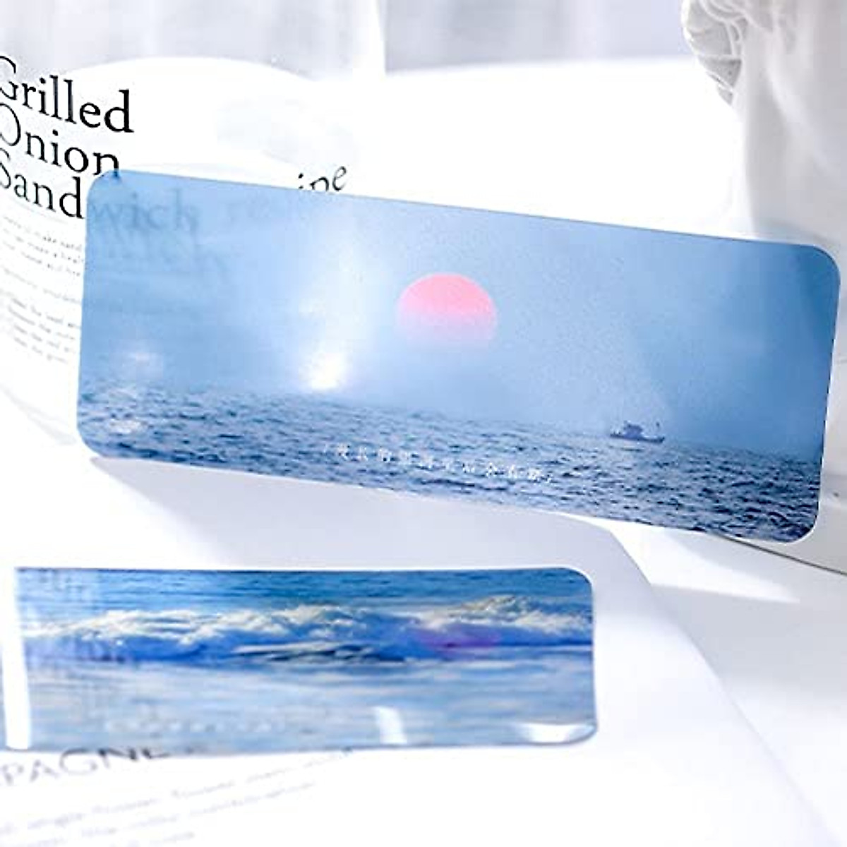 Translucent Bookmark Stationery Marker of Page Reading Assistant Page Holder Landscape Aesthetics Book Page Marker INS Style Page Label(C)