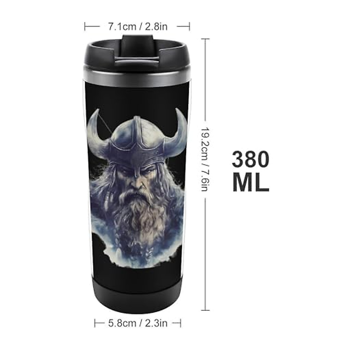 Valhalla-Viking Norse Mythology God Travel Coffee Mug Reusable Insulated Drinking Cup with Lid for Home Outdoor Works 13 Oz