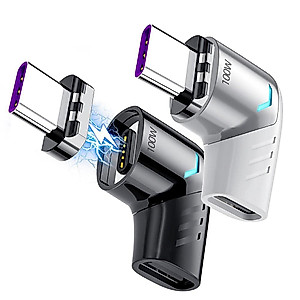 BoxWave Adapter Compatible with Nintendo Switch - MagnetoSnap PD Angle Adapter, Magnetic PD Angle Charging Adapter Device Saver - Metallic Silver