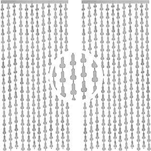 3PCS Bachelorette Party Decorations, Tassel Curtains Photo Backdrop for Wedding Bridal Shower Hen Bride to Be Party Supplies (Silver)