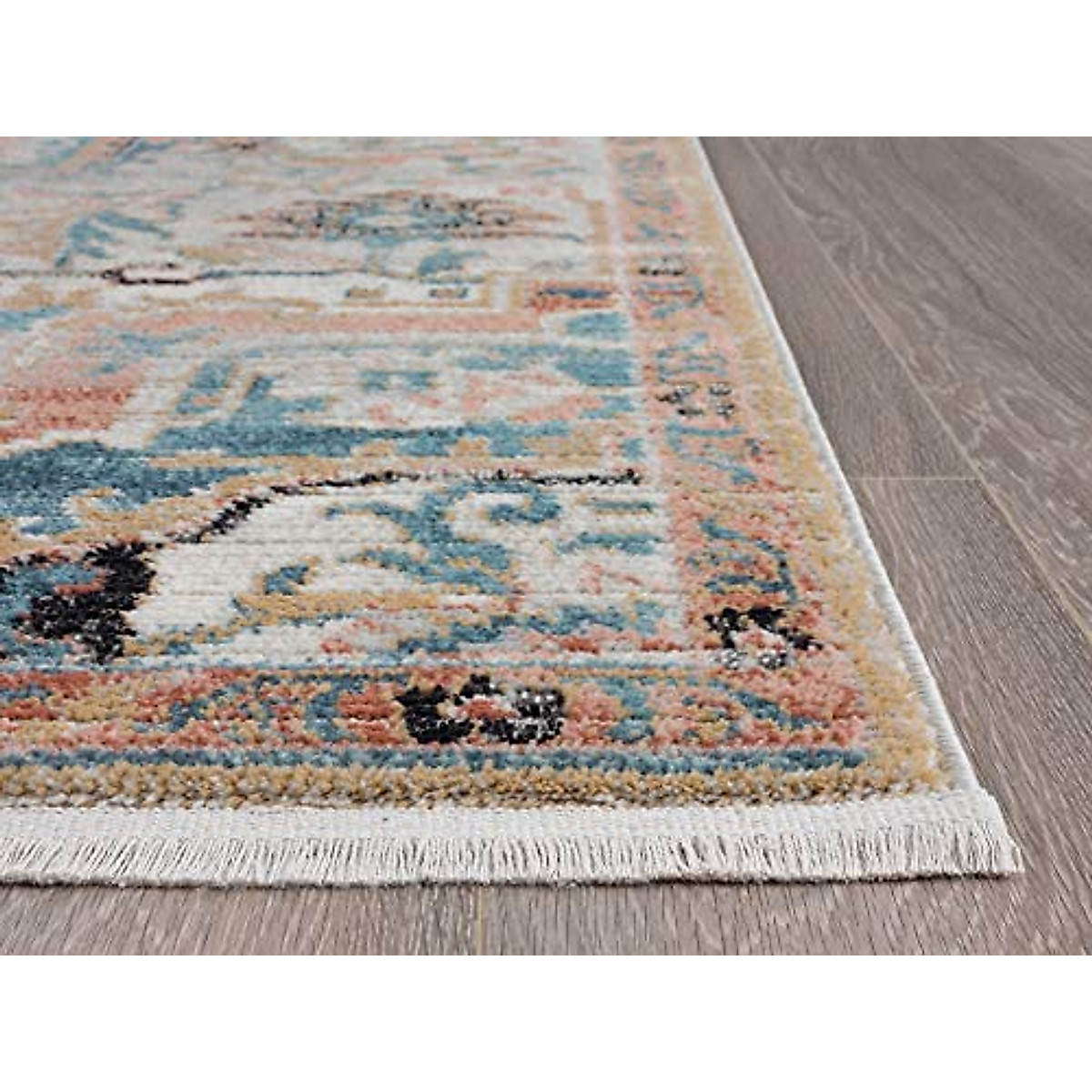 Abani Azure Collection Faded Beige & Blue 6'x9' Persian Area Rug - Vintage Style Accent Rug Rugs