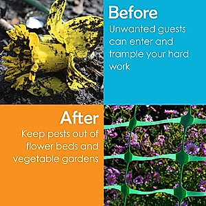 Houseables Plastic Mesh Fence, Construction Barrier Netting, Green, 4'x100' Feet, 1 Roll, Garden Fencing, Fences Wrap, Above Ground, for Snow, Poultry, Chicken, Safety, Deer, Patio, Garden Netting